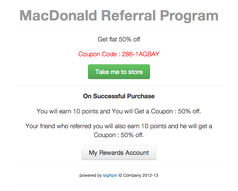 Enterprise Referral Coupon landing page FLow